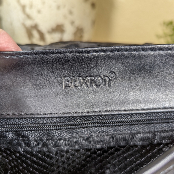 Buxton | Bags | Buxton Black Leather Crossbody Expandable Messenger Bag ...